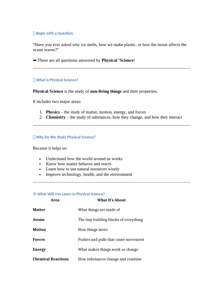 Think Pair Share Activity Physical Science | PDF | Chemistry | Matter