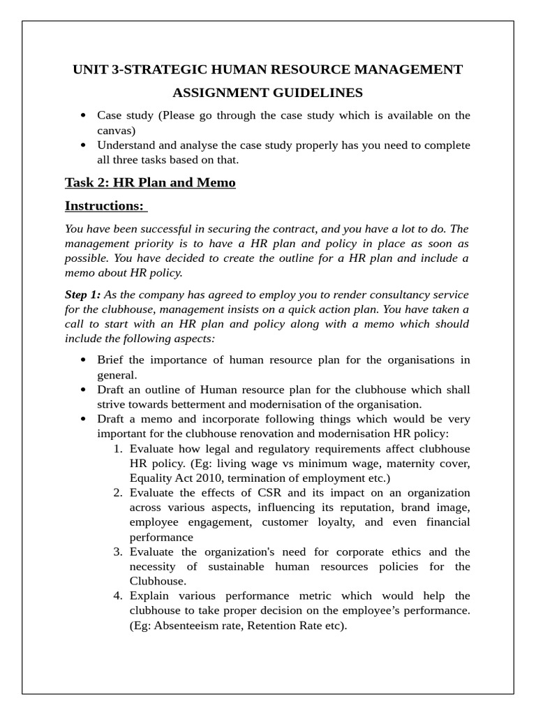 SHRM Task 2 Assignment Guidelines | PDF