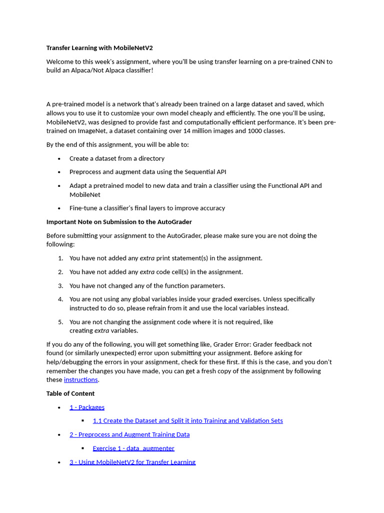 Transfer Learning With MobileNetV2 Test1 | PDF | Algorithms | Computing