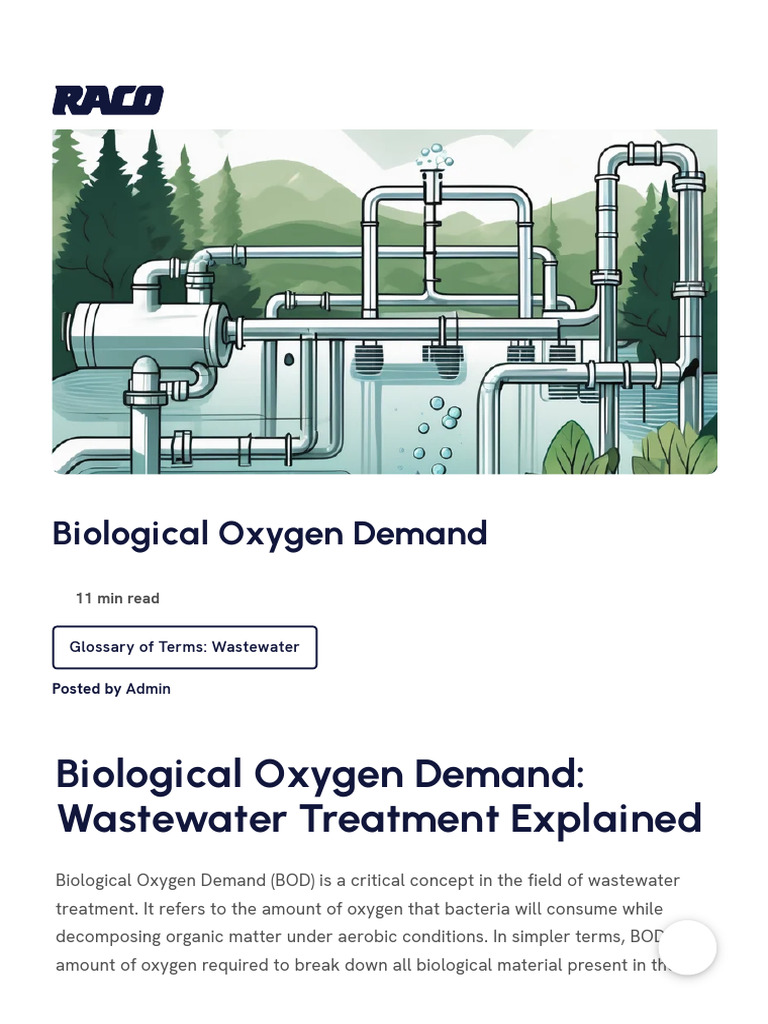 Biological Oxygen Demand - Wastewater Treatment Explained | PDF ...