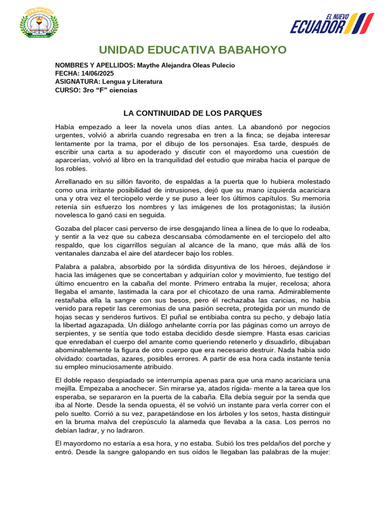 La Continuidad de Los Parques-1 | PDF