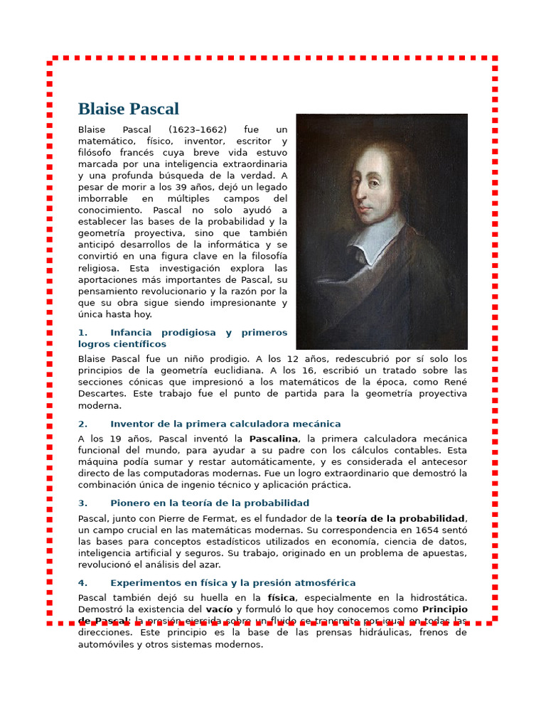 Blaise Pascal Inv | PDF | Matemáticas