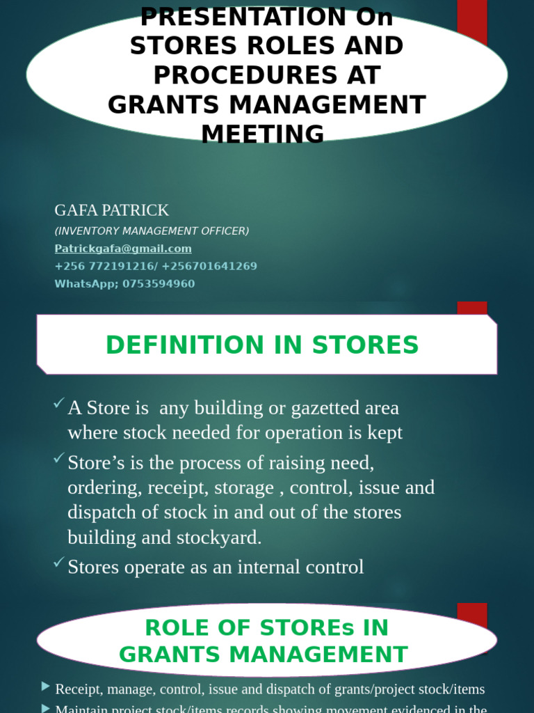 Presentation by MR Gafa Patrick in Grants Management Meeting | PDF ...