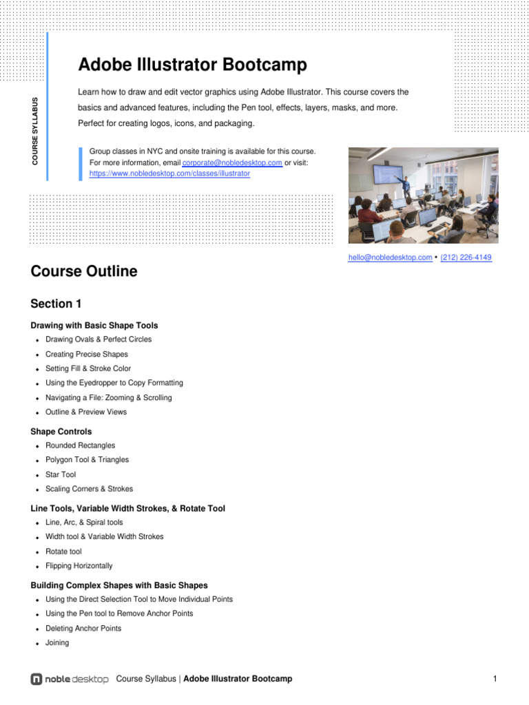 Adobe Illustrator Bootcamp Syllabus | PDF | Adobe Illustrator | Computer Graphics
