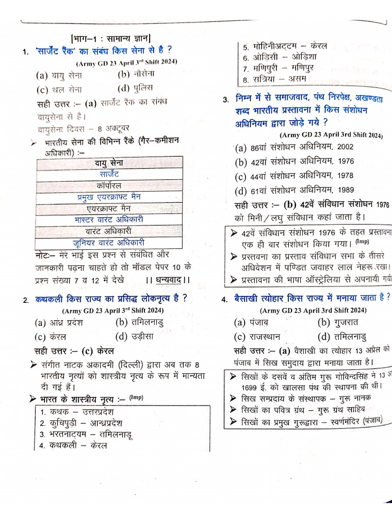 Army GD Revision 5th | PDF