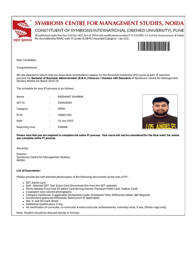 PI Call Letter | PDF