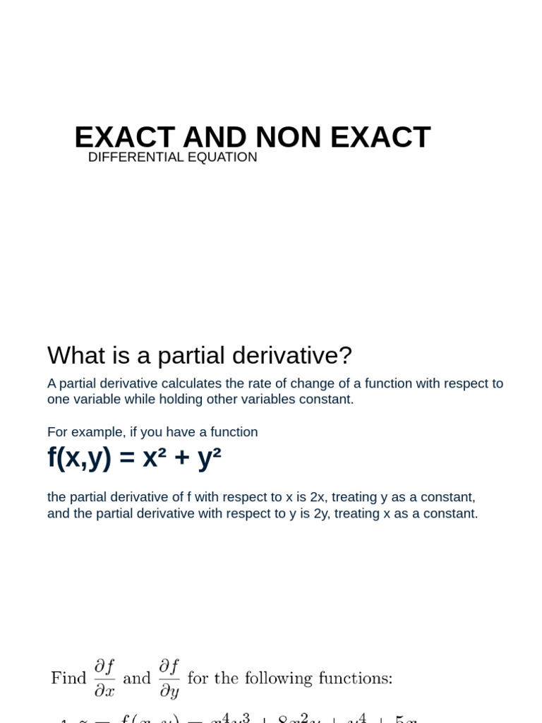 Exact and Non Exact de | PDF