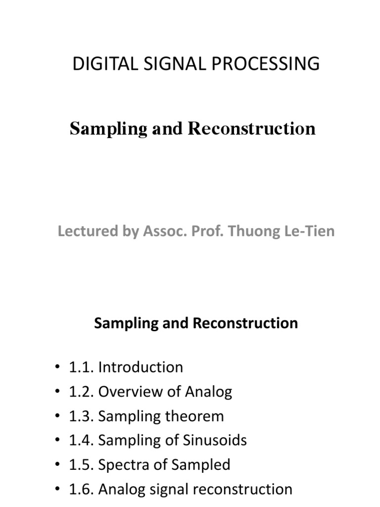 1-Sampling and Reconstruction | PDF | Sampling (Signal Processing ...
