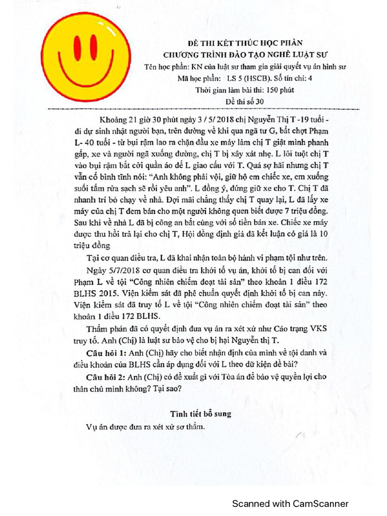 De Thi Hinh Su Ls5 Chinh Thuc Compress | PDF