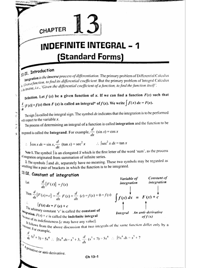 Indefinite Integral 1 | PDF