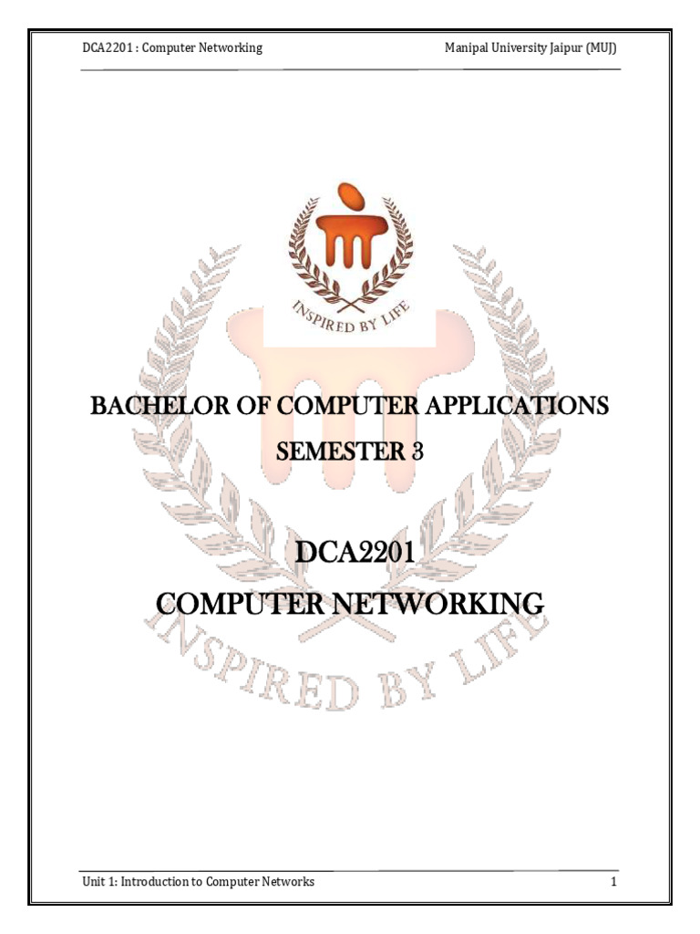 DCA2201 Unit-01 Merged | PDF | Computer Network | Internet Protocol Suite