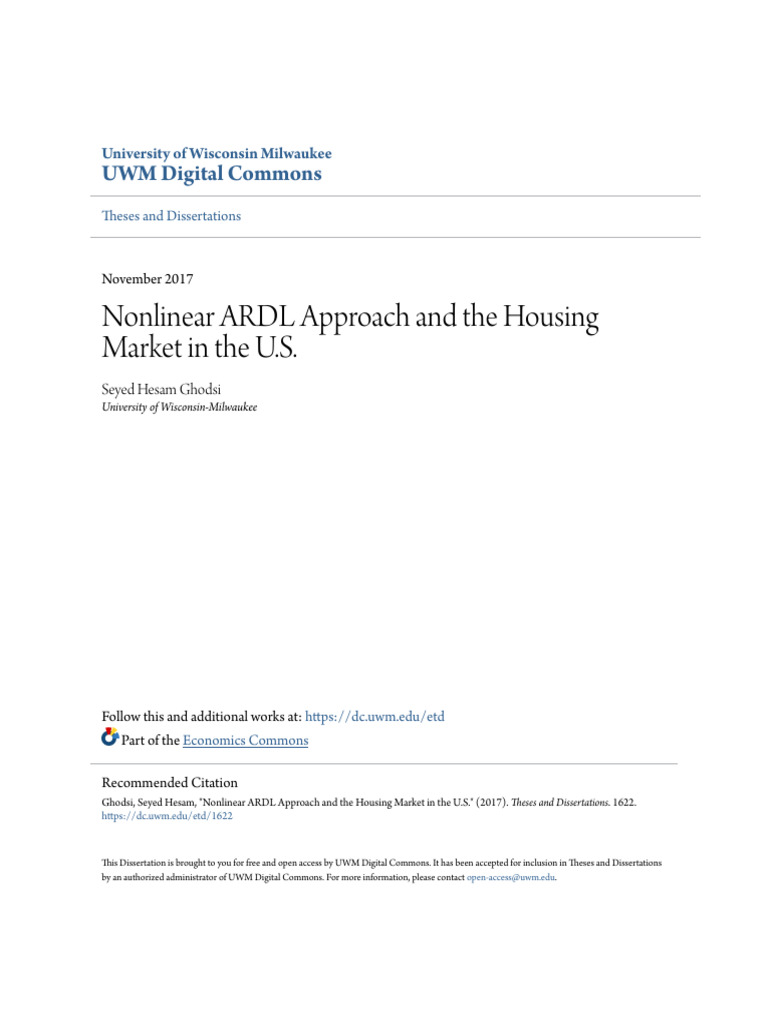 Nonlinear ARDL Approach and The Housing Market in The U.S. | PDF ...
