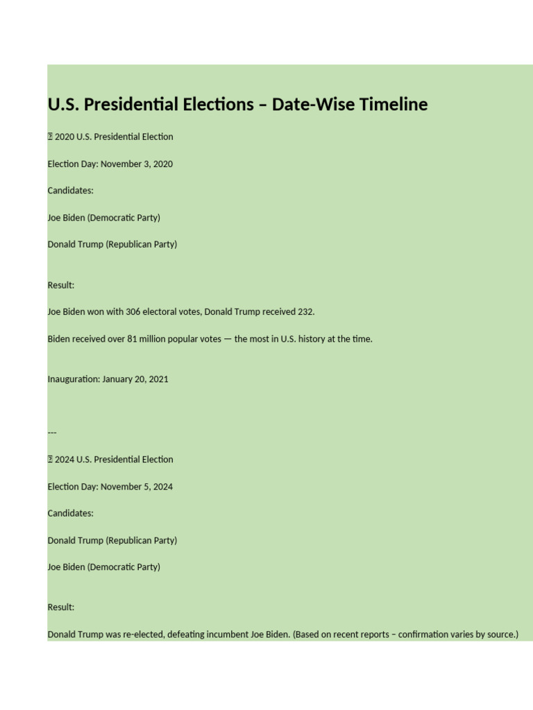 U S Presidential Election Pdf