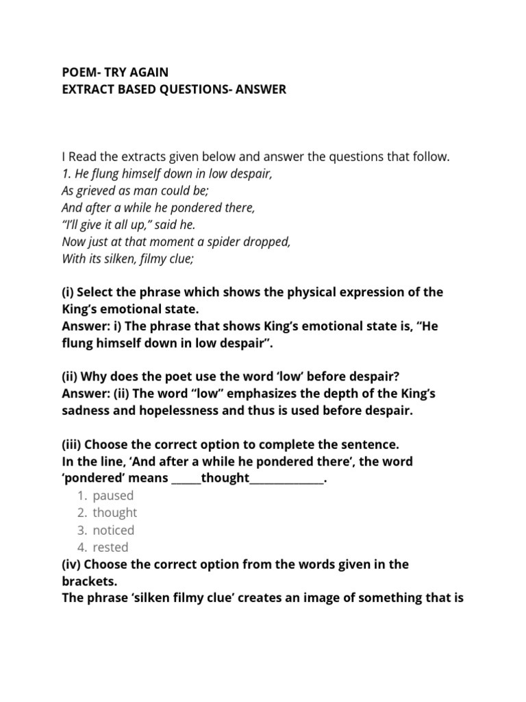 Try Again Extract Q Ans | PDF