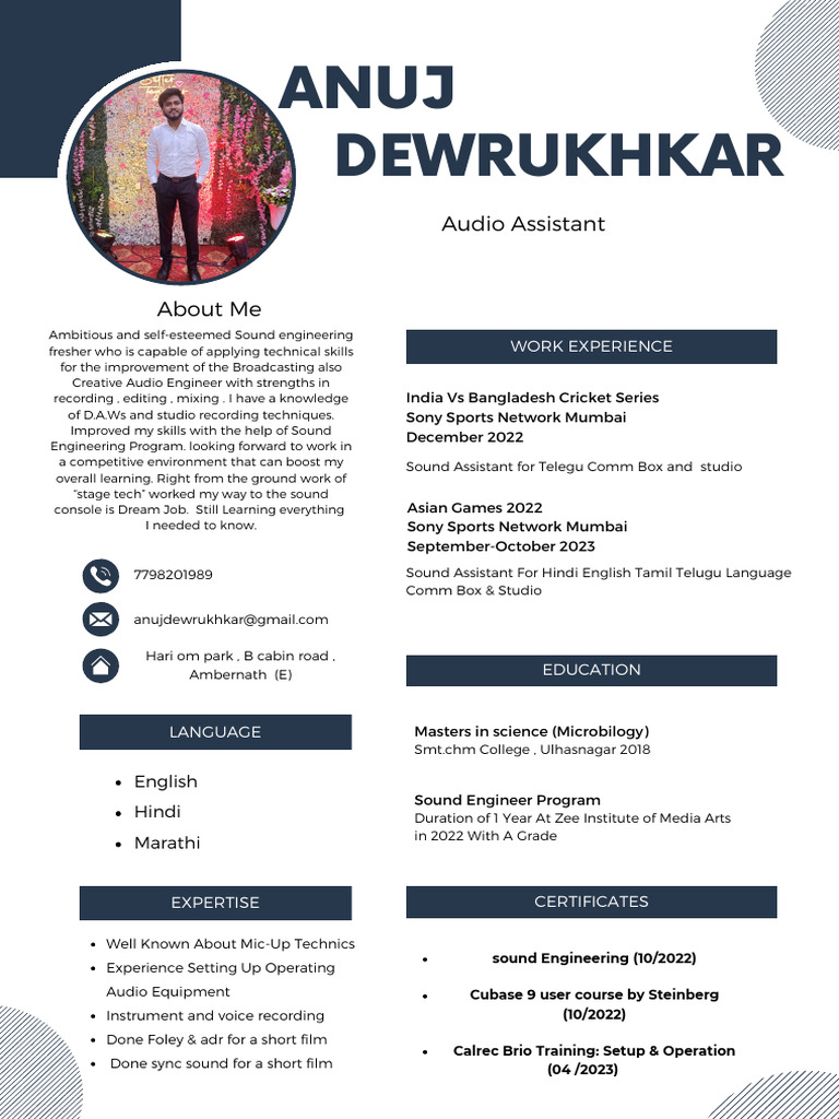 Anuj Resume New | PDF | Audio Engineer