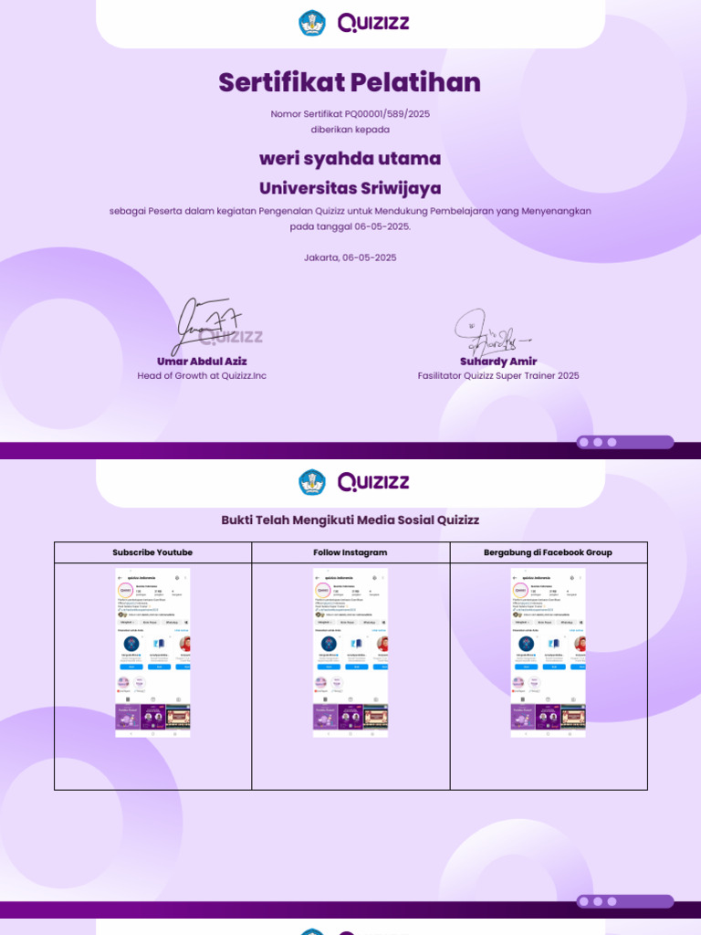 Sertifikat - Weri Syahda Utama | PDF