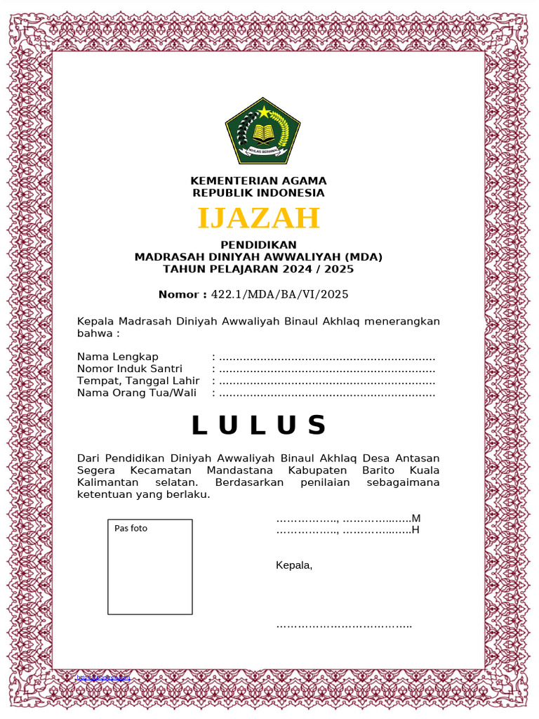 Ijazah Madin Ulya | PDF