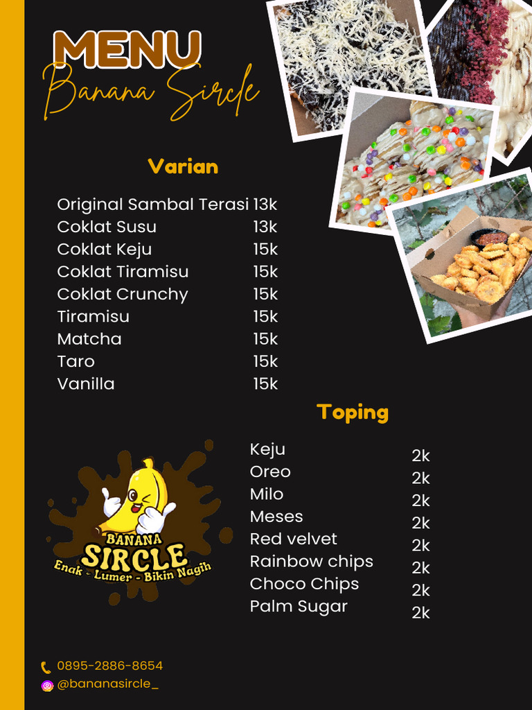 Hitam Kuning Elegan Menu Kedai Mie Dan Camilan | PDF