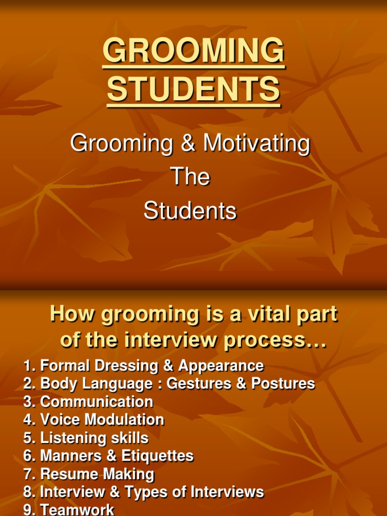 Grooming Students | PDF | Body Language | Gesture