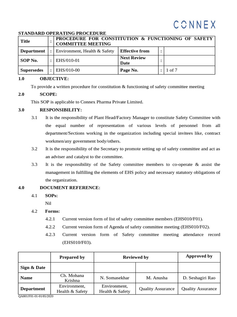 Safety Committee Constitution Procedure | PDF | Occupational Safety And ...