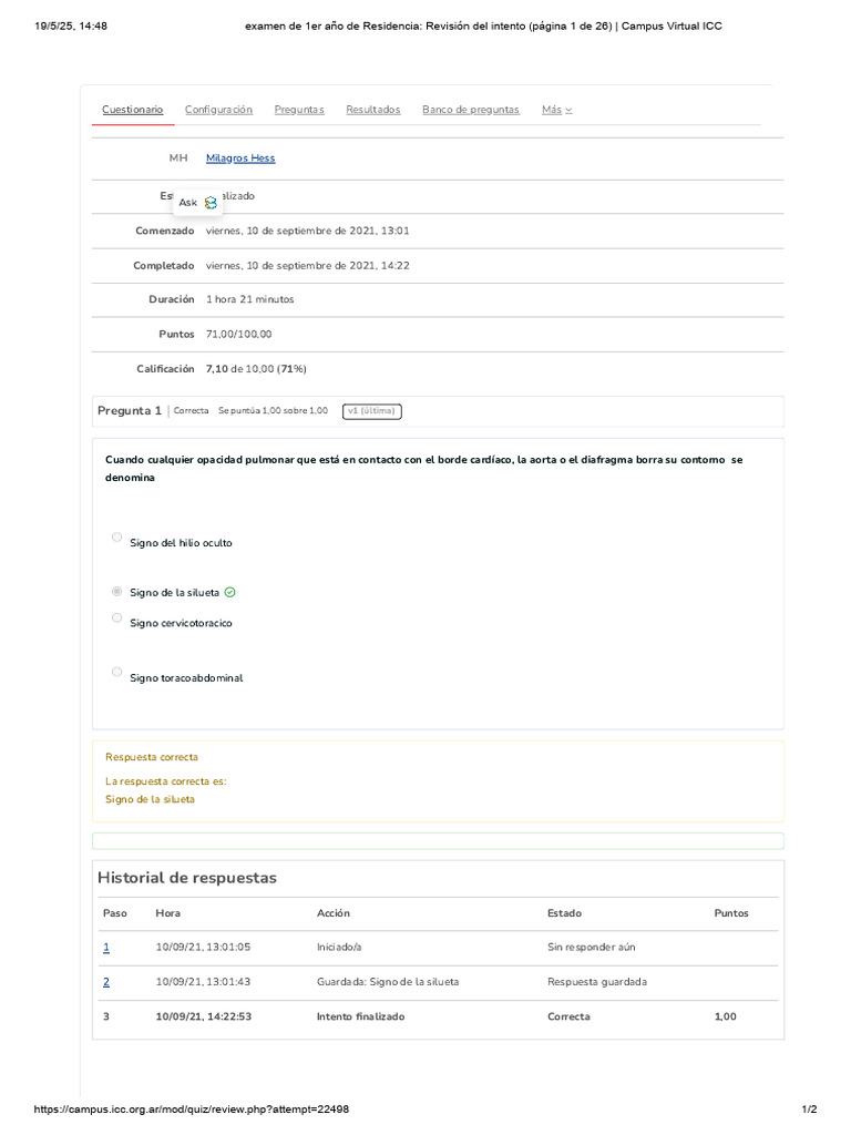 Examen de 1er Año de Residencia - Milagros Hess | PDF | Tórax (anatomía ...