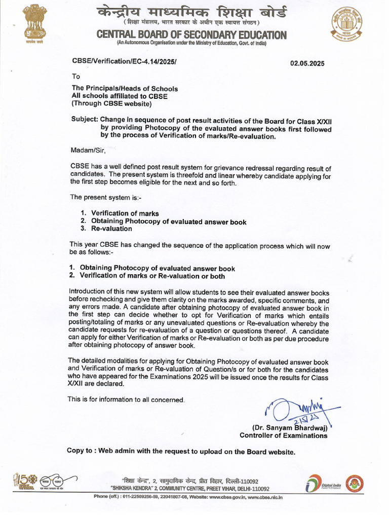 Change Sequence Post Result Activities 02052025 | PDF