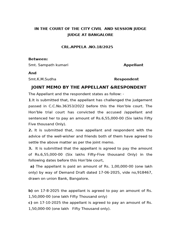 Joint Memo - 125 | PDF