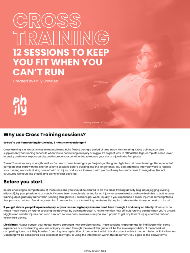 Phily Bowden Cross Training Plan | PDF | Running | Physical Fitness