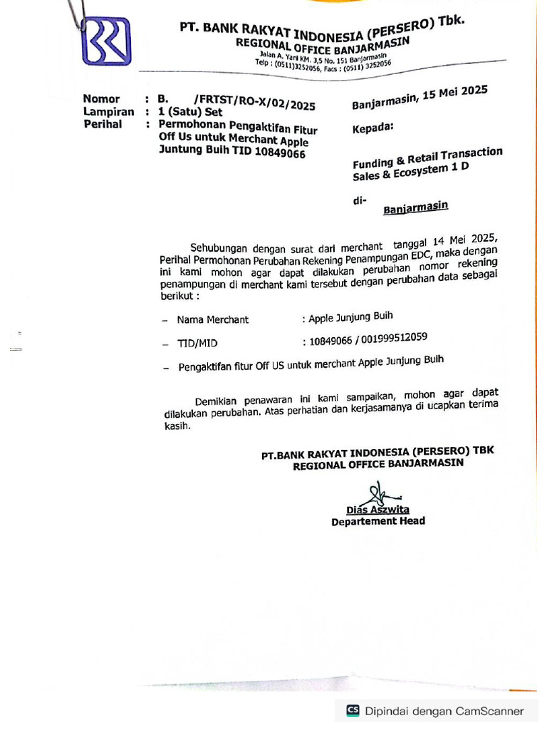 Surat Pengaktifan Fitur Off US Apple Junjung Buih | PDF