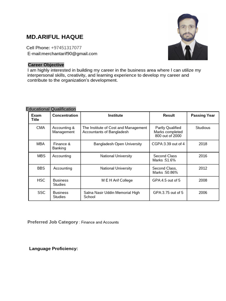 Ariful Haque, CV | PDF