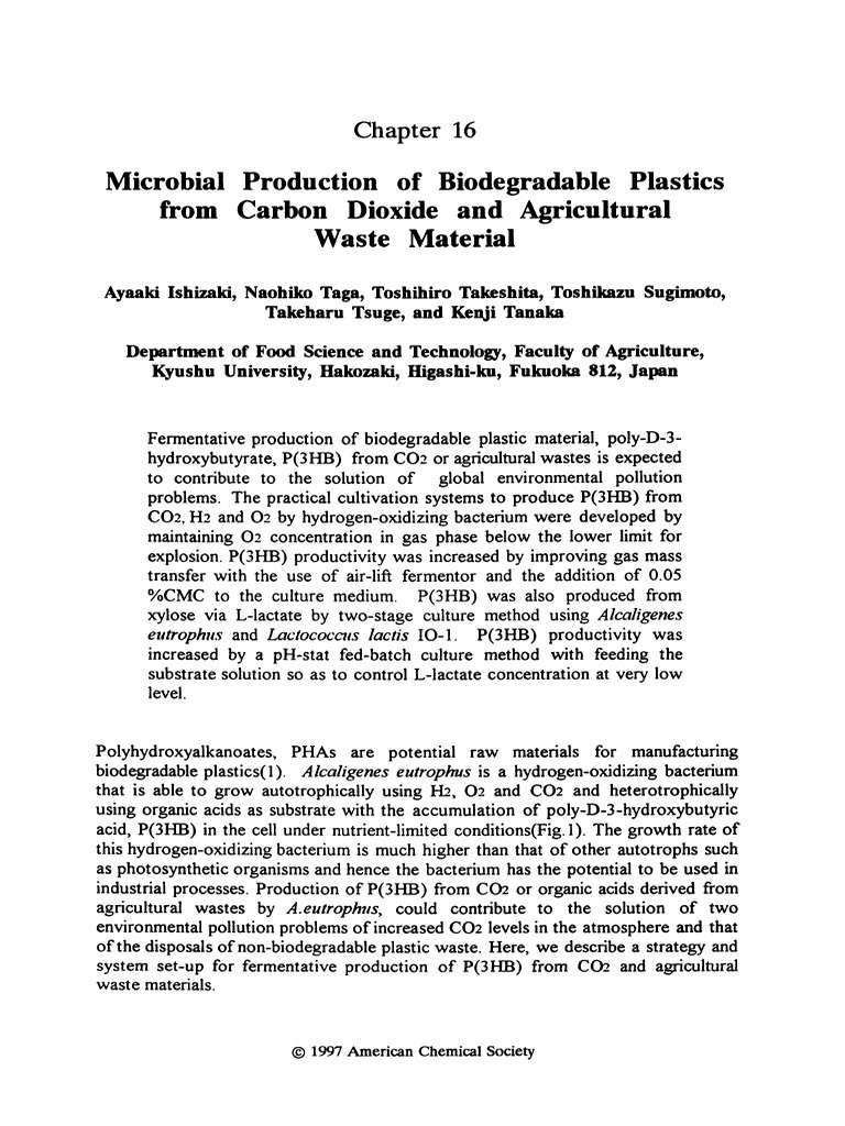 Microbial Production of Biodegradable Plastics | PDF | Lactic Acid ...