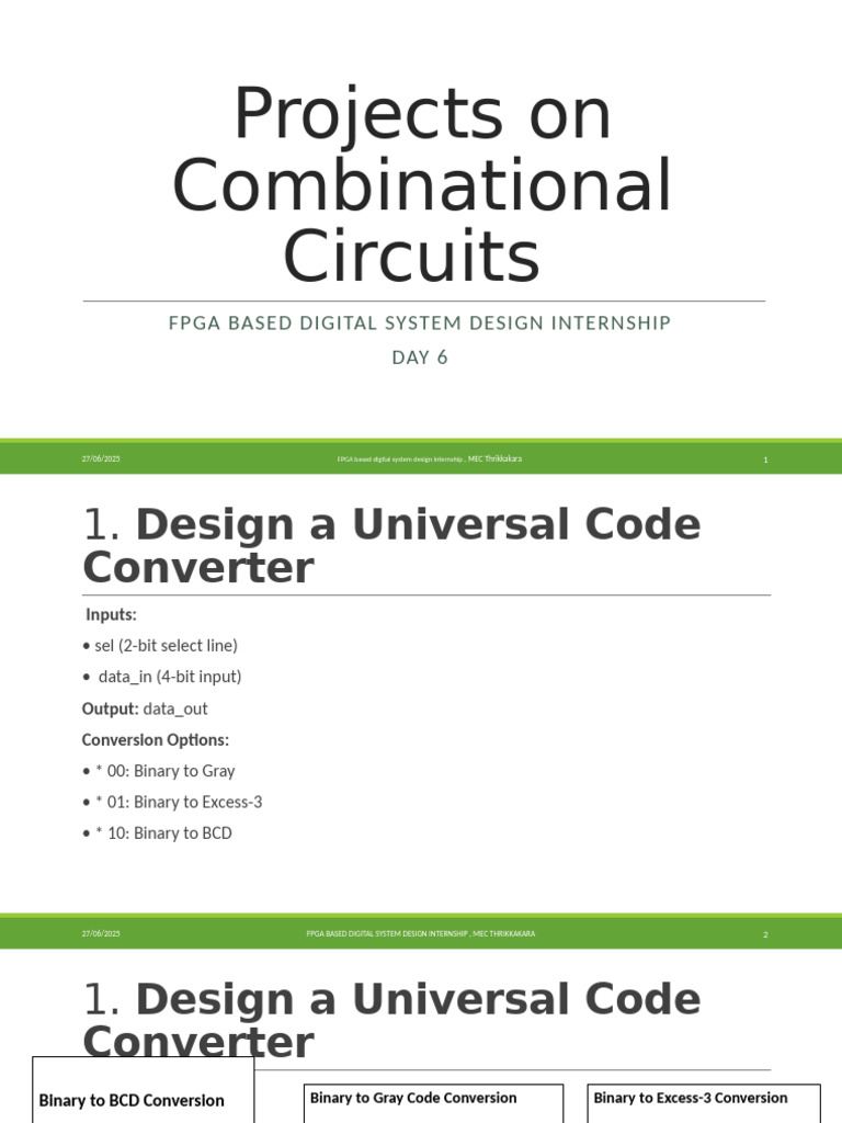 Projects On Combinational Circuits | PDF | Binary Coded Decimal | Numbers