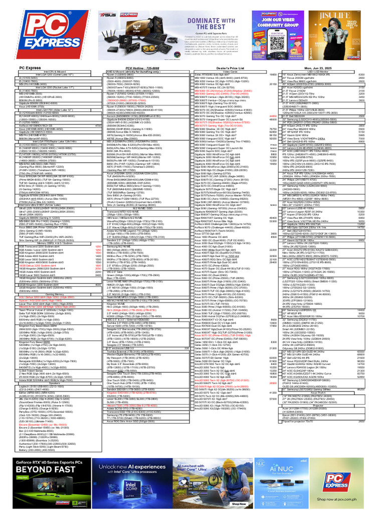 PC Express Price List - June 2025 | PDF | Computer Hardware | Computing