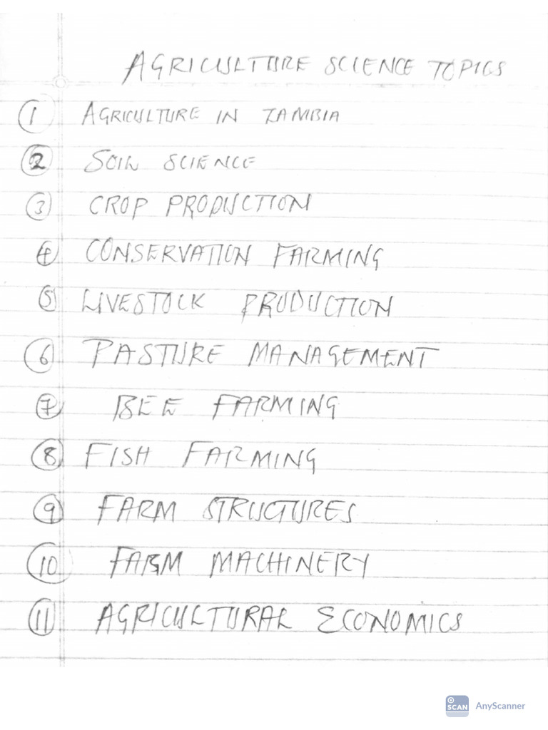 Agriculture Science Topics by Pascal MR Distinctions | PDF
