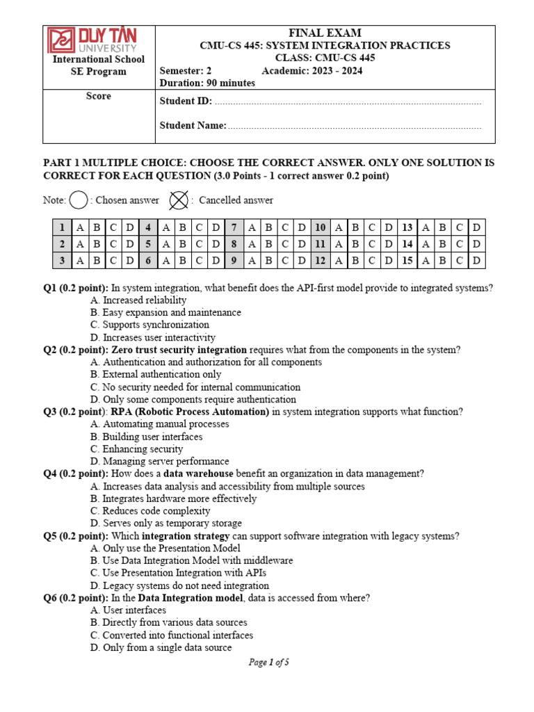 CMU 17-445 Final Exam Overview | PDF | Computing | Information Technology