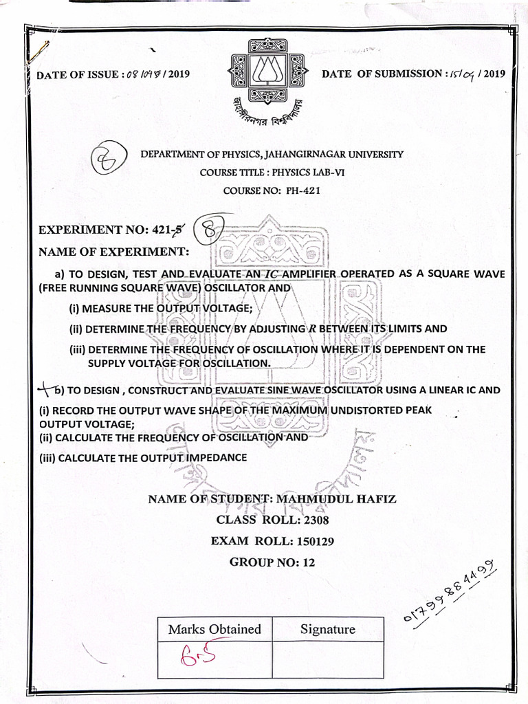 Experiment 8 | PDF
