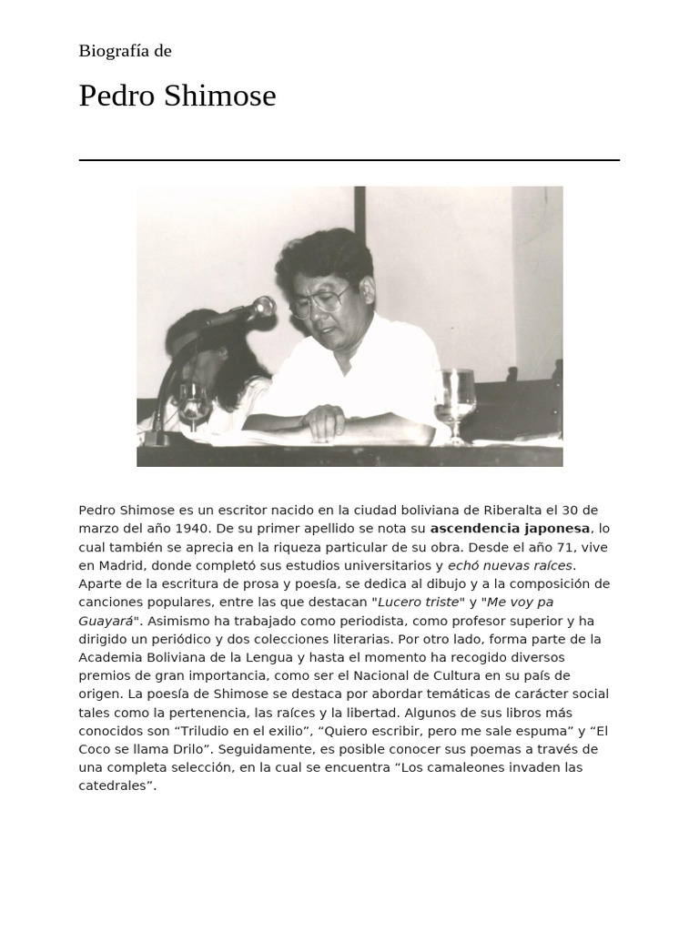 Biografía de Shimose | PDF