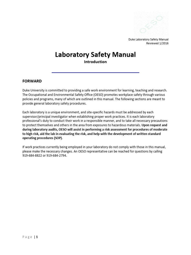 Complete Lab Safety Manual | PDF | Laboratories | Occupational Safety And Health