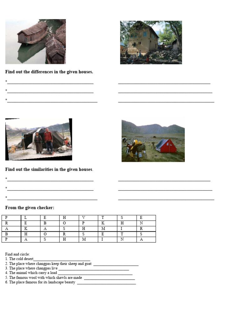 CBSE Class 5 EVS Worksheet - Houses | PDF