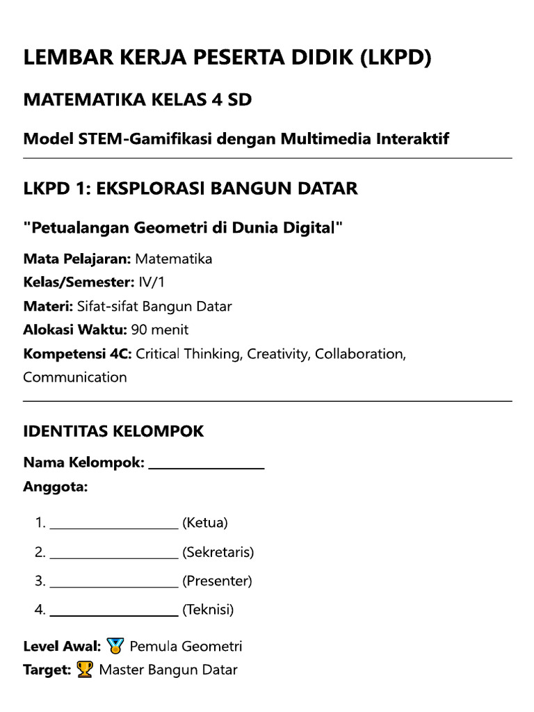 LKPD Matik | PDF