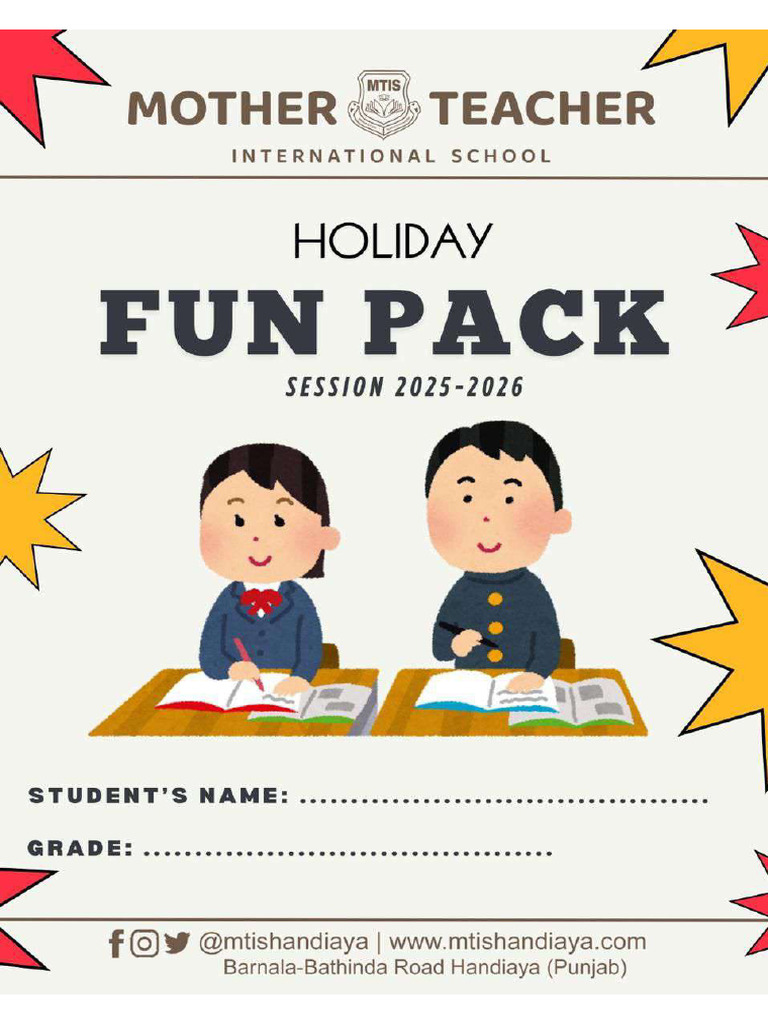 Grade - 4 Summer Vacation Homework | PDF