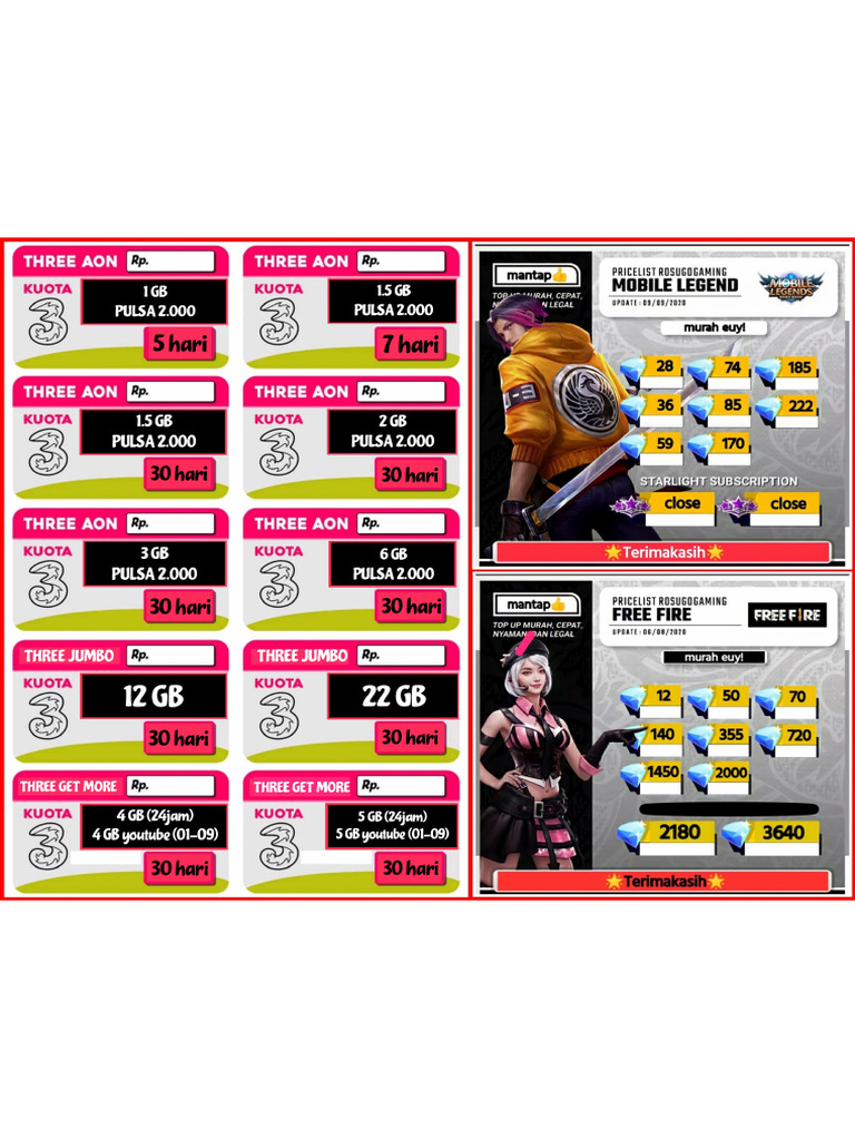 Daftar Harga Tree&Game-print | PDF