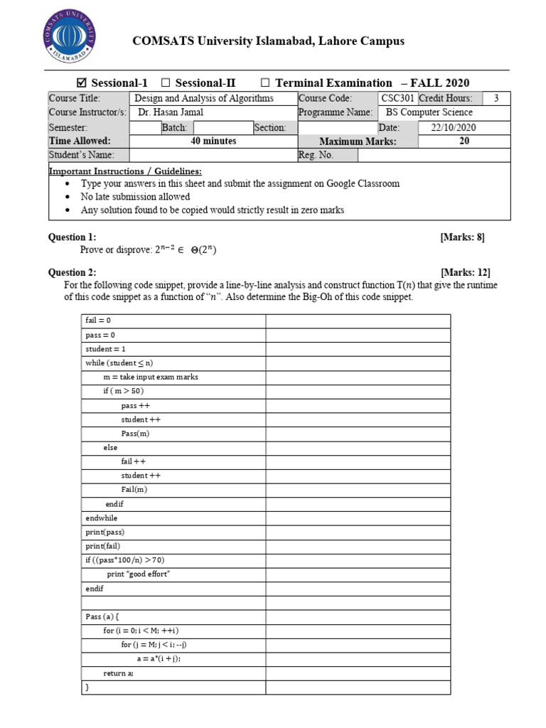 S1 Exam | PDF