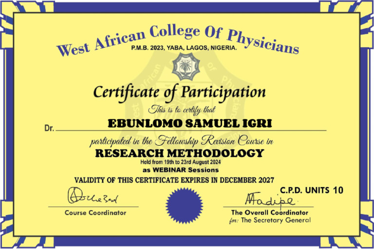 Research Methodology Certificate | PDF