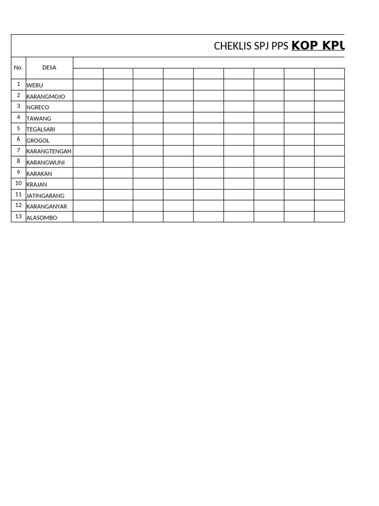 Cheklis SPJ Pilkada PPK Weru - Salin | PDF