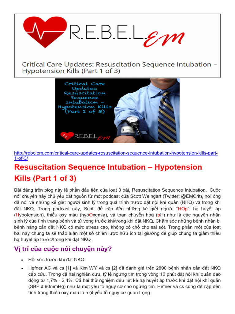 25 REBELEM - Resuscitation Sequence Intubation - Hypotension Kills ...