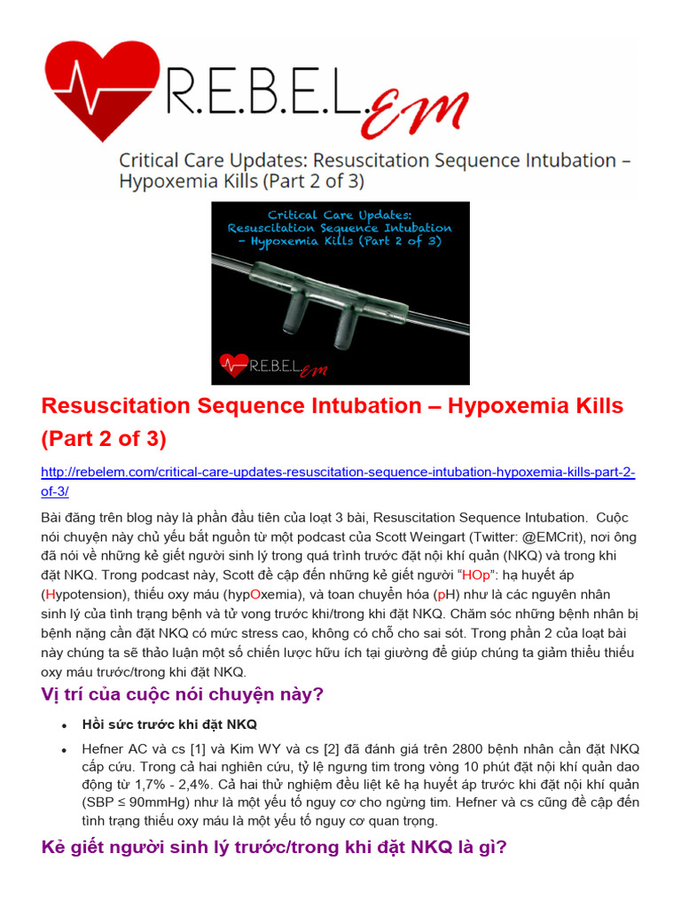 26 REBELEM - Resuscitation Sequence Intubation - Hypoxemia Kills (Part ...