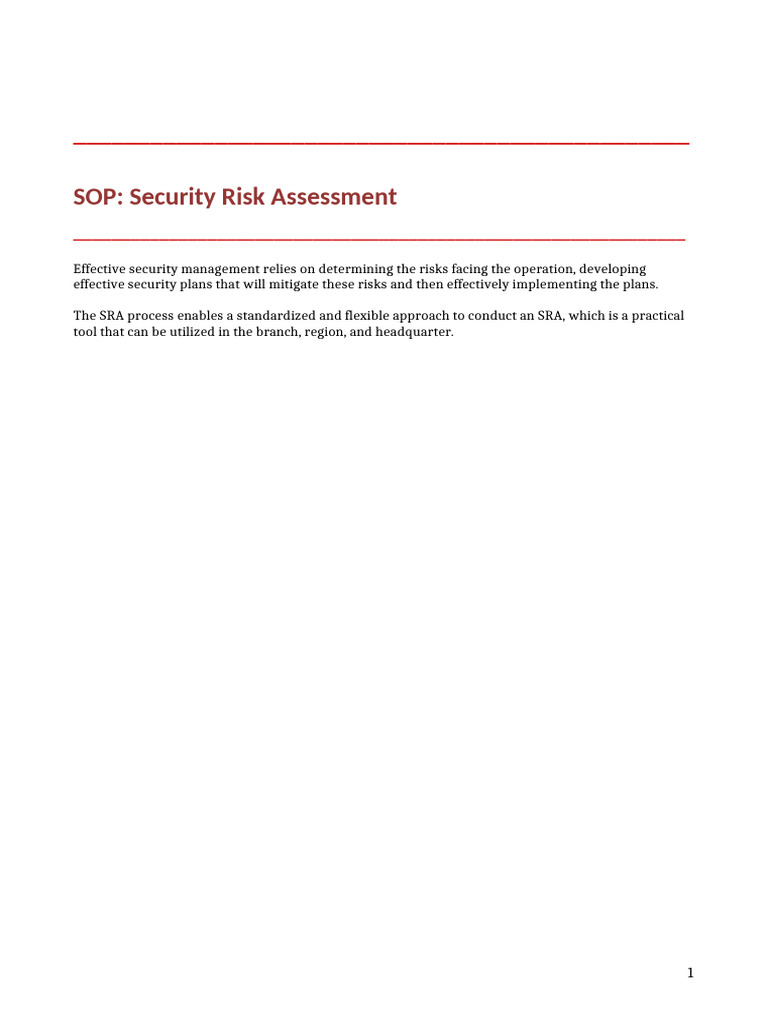 SOP Context and Risk Assessment | PDF | Risk | Risk Assessment