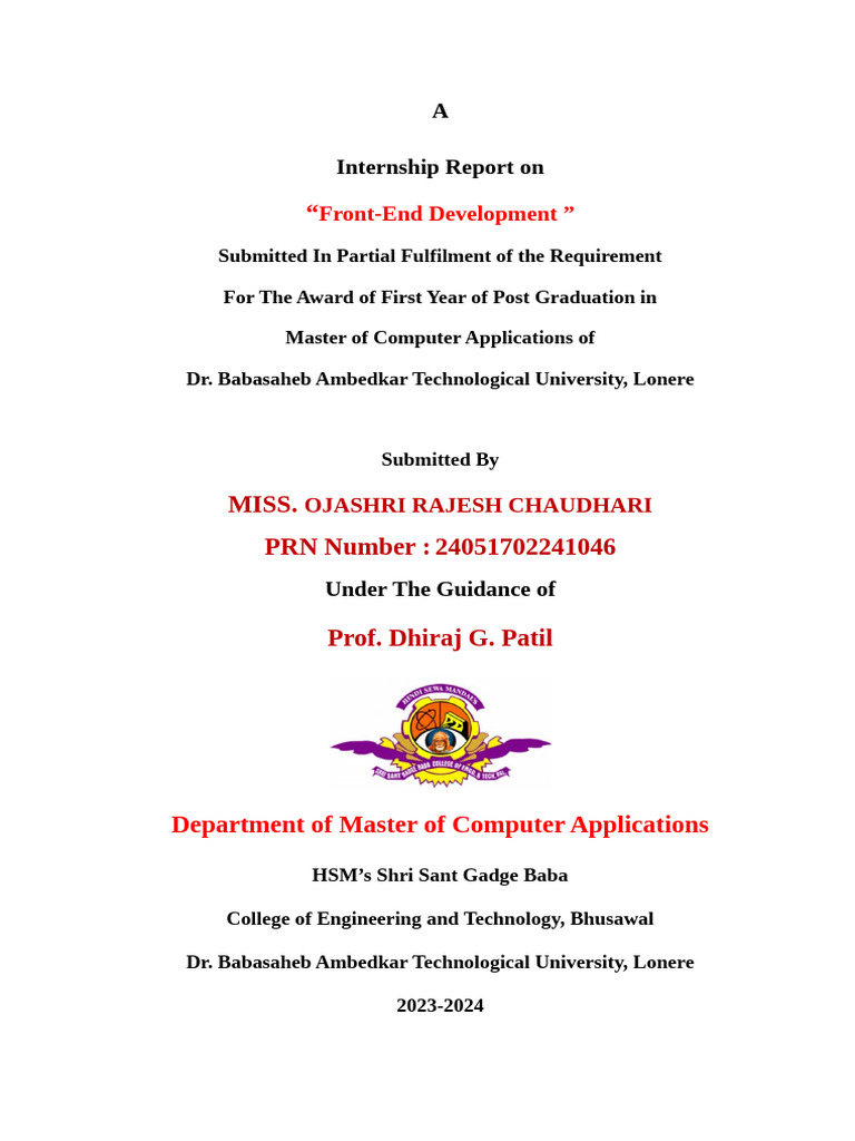 Internship Report Final | PDF