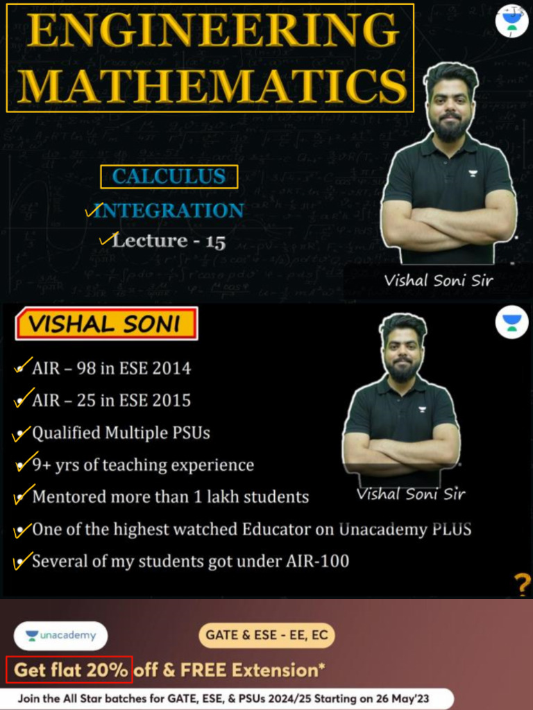 Calculus Lect 15 Integration by Vishal Soni Sir | PDF
